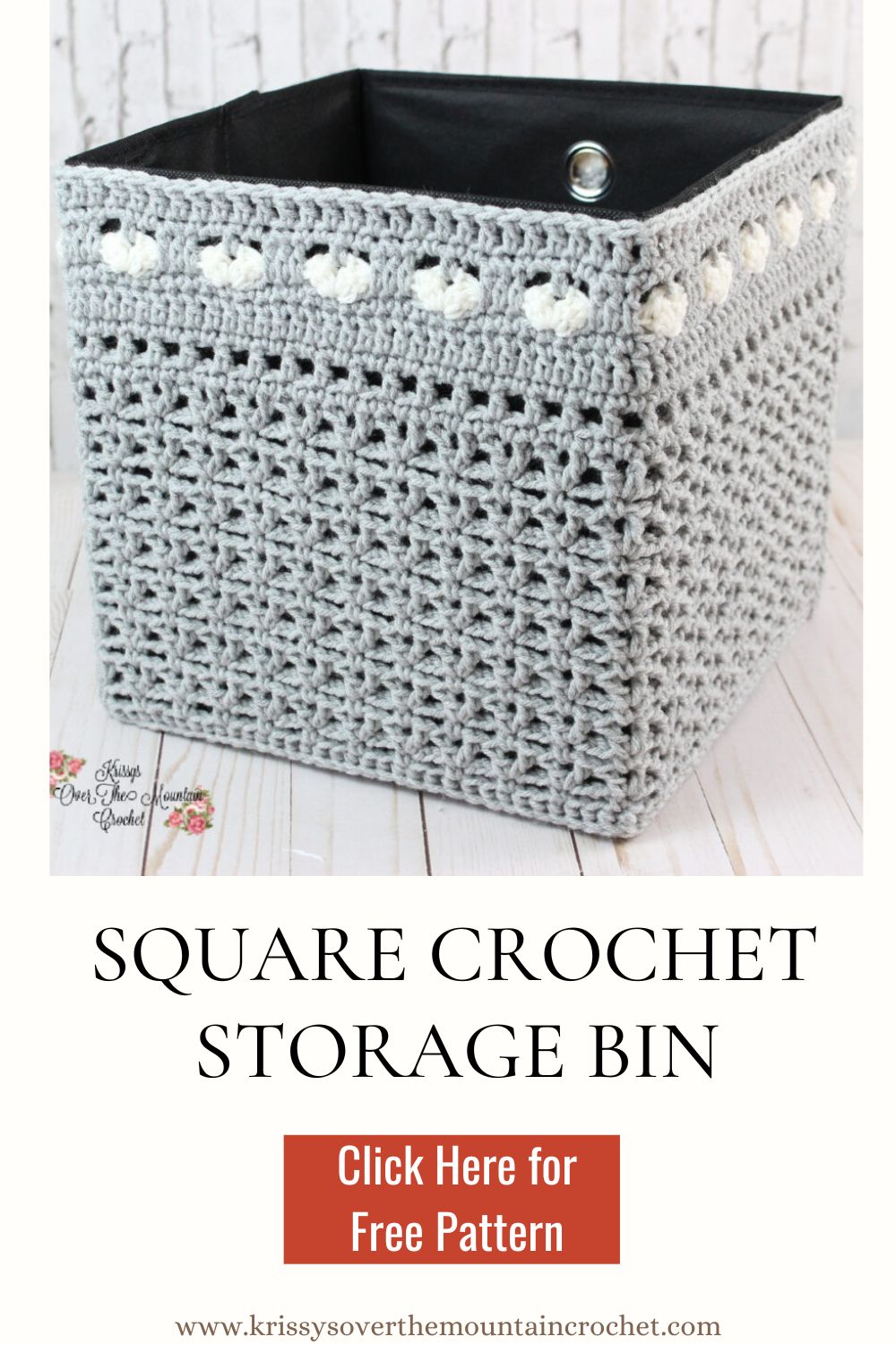Square Crochet Storage Basket | Free Pattern - Krissys Over The ...
