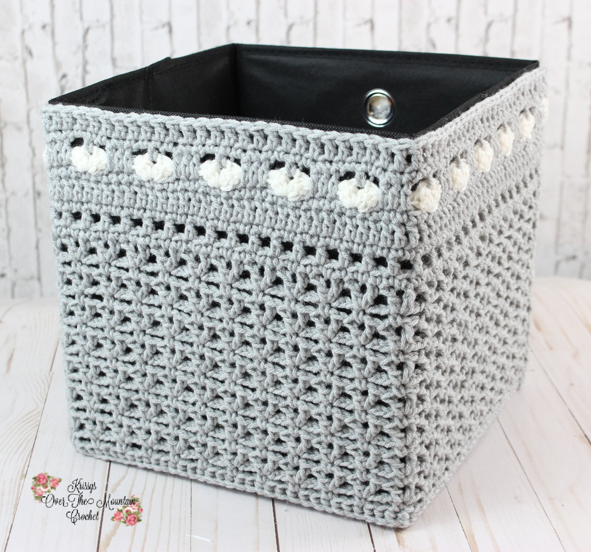 Square Crochet Storage Basket | Free Pattern - Krissys Over The ...