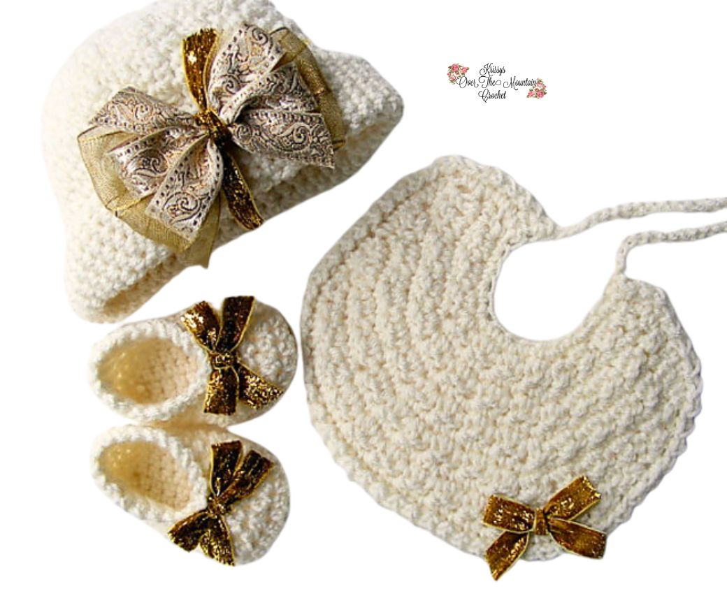 Glamorous Crochet Layette Set For Baby: Free Pattern - Krissys Over The ...