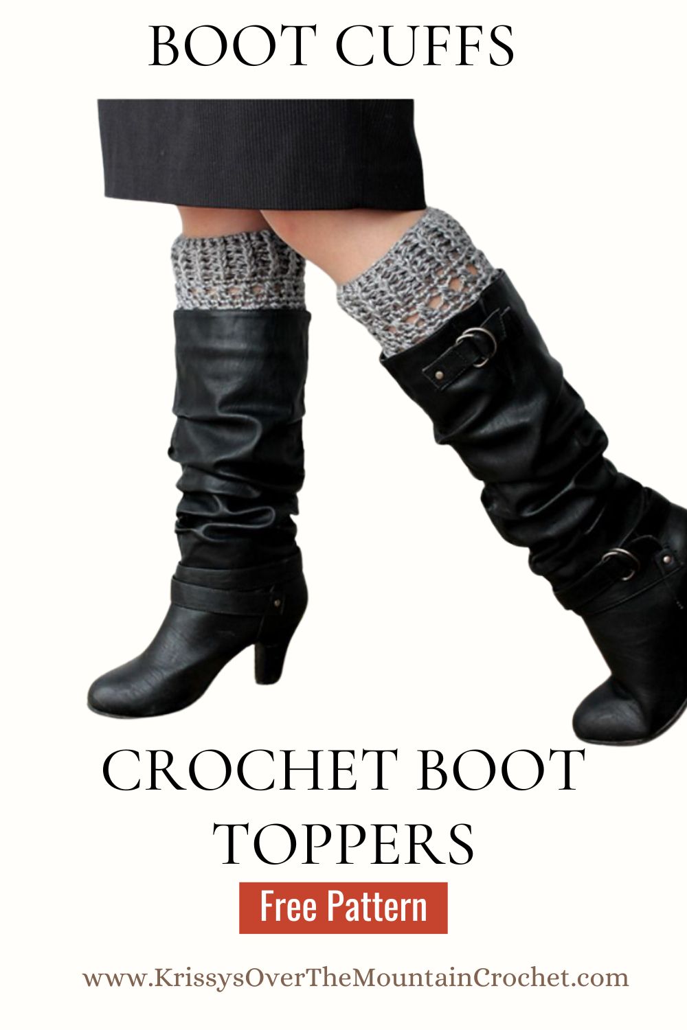Free Crochet Pattern for Ribbed Boot Cuffs - Krissys Over The Mountain ...