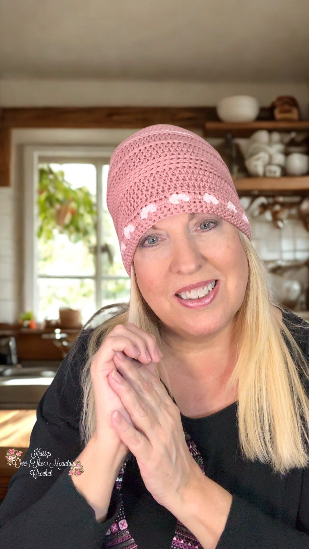 How to Crochet a Cute Chemo Cap With a Heart Stitch - Krissys Over The ...